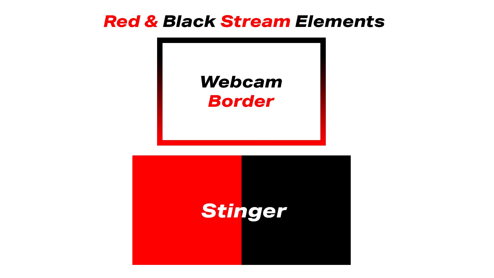 Red & Black Animated Twitch Overlays - Webcam Border, Stinger ...