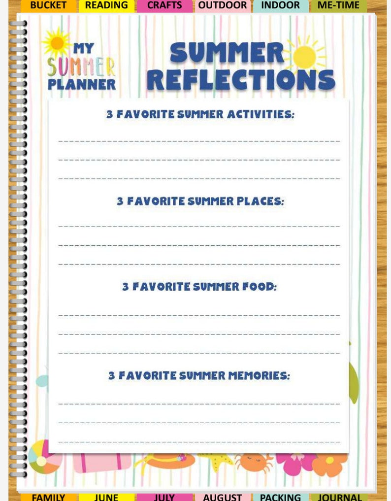 My Summer Planner (printable) - Etsy