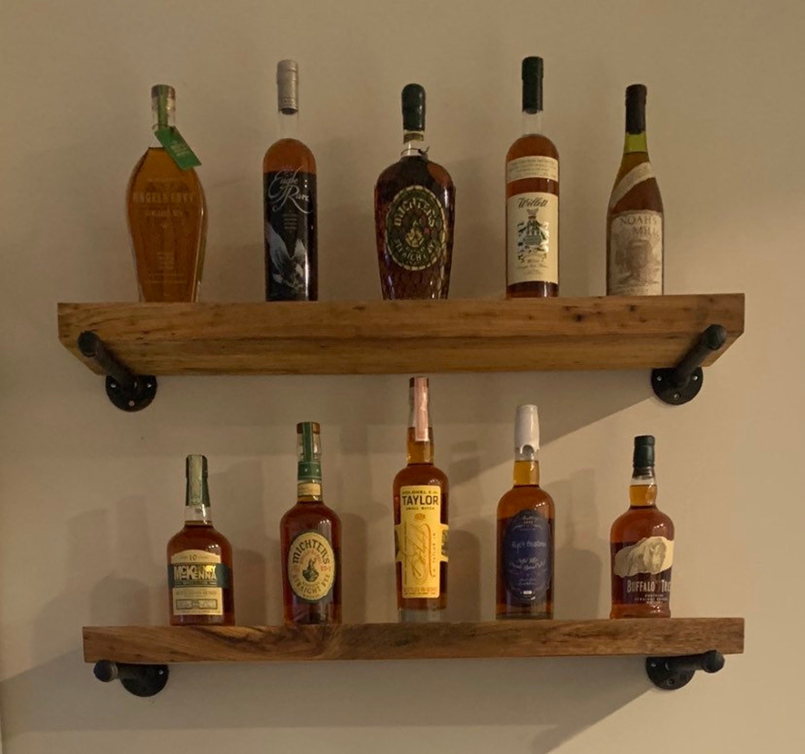 Whiskey Rack Floating Shelves - Etsy