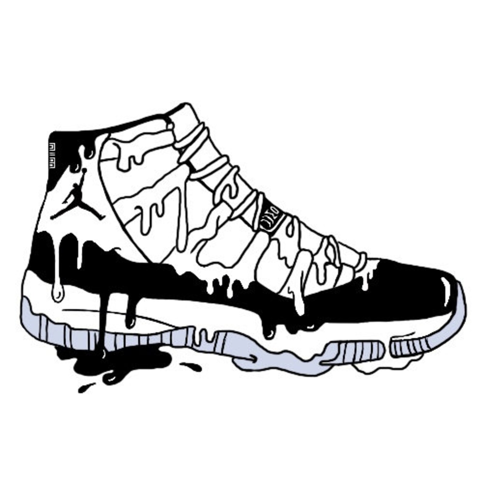 Drippy 11 Sneaker Shoe PES File Embroidery Digitization - Etsy
