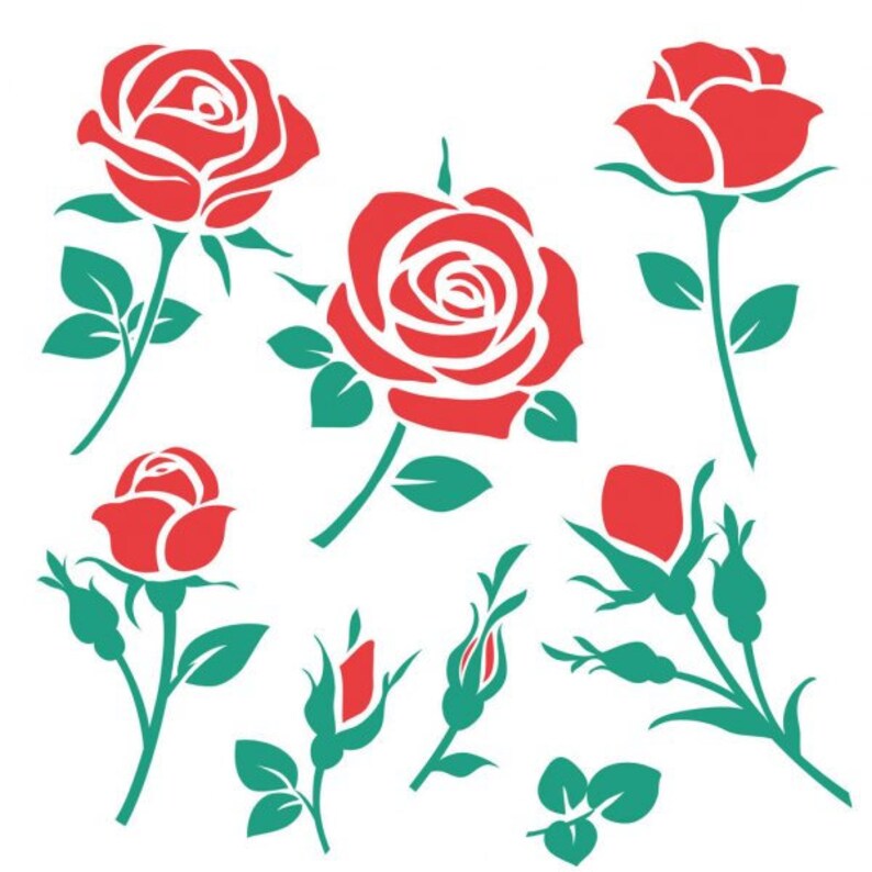 Roses Bundle Pack of 7 Pes File Embroidery Digitization - Etsy
