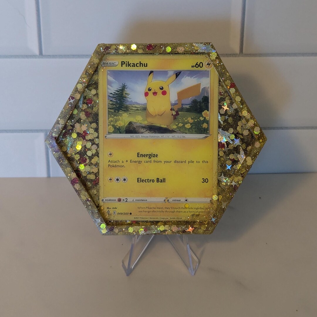 Pokémon Card Resin Coaster/trinket Dish Pikachu - Etsy