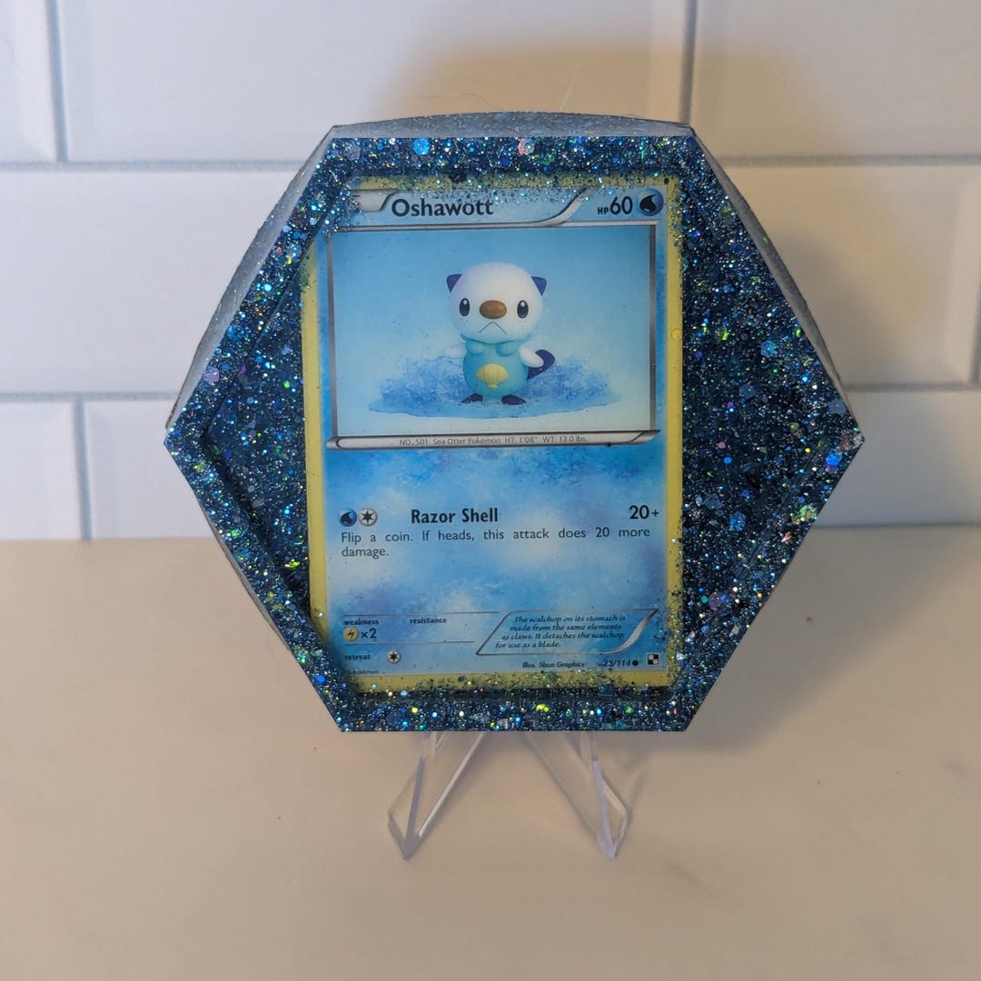 Pokémon Card Resin Coaster/trinket Dish - Oshawott - Etsy