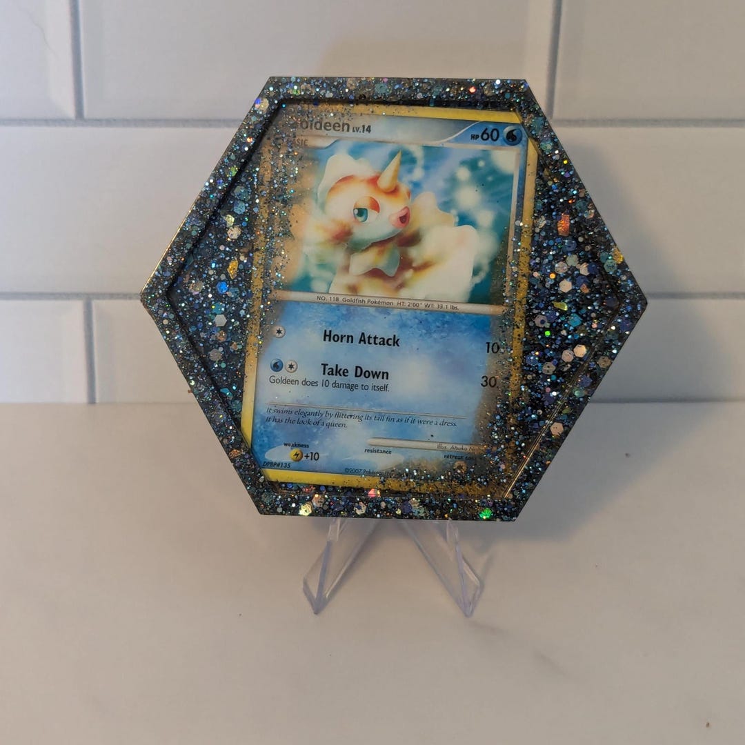 Pokémon Card Resin Coaster/trinket Dish Goldeen - Etsy