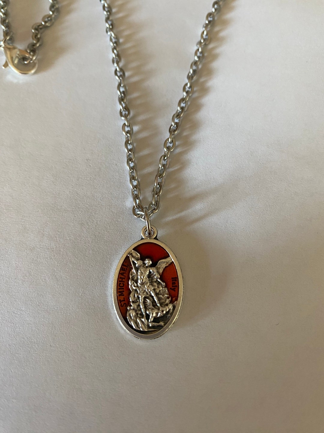 St. Michael Chain Necklace - Etsy