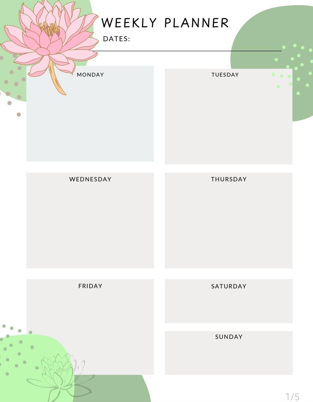 Lily Pad Undated Planner Pack Digital Download - Etsy