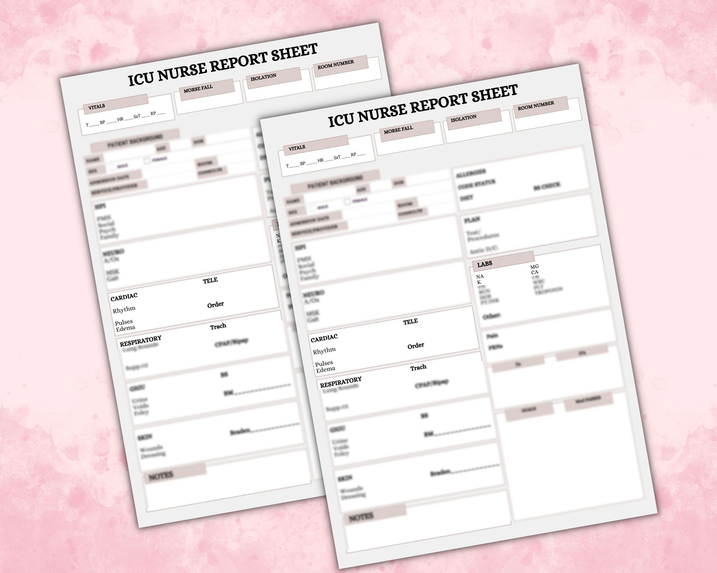 Feuille de rapport de l'infirmière, feuille de rapport des soins ...