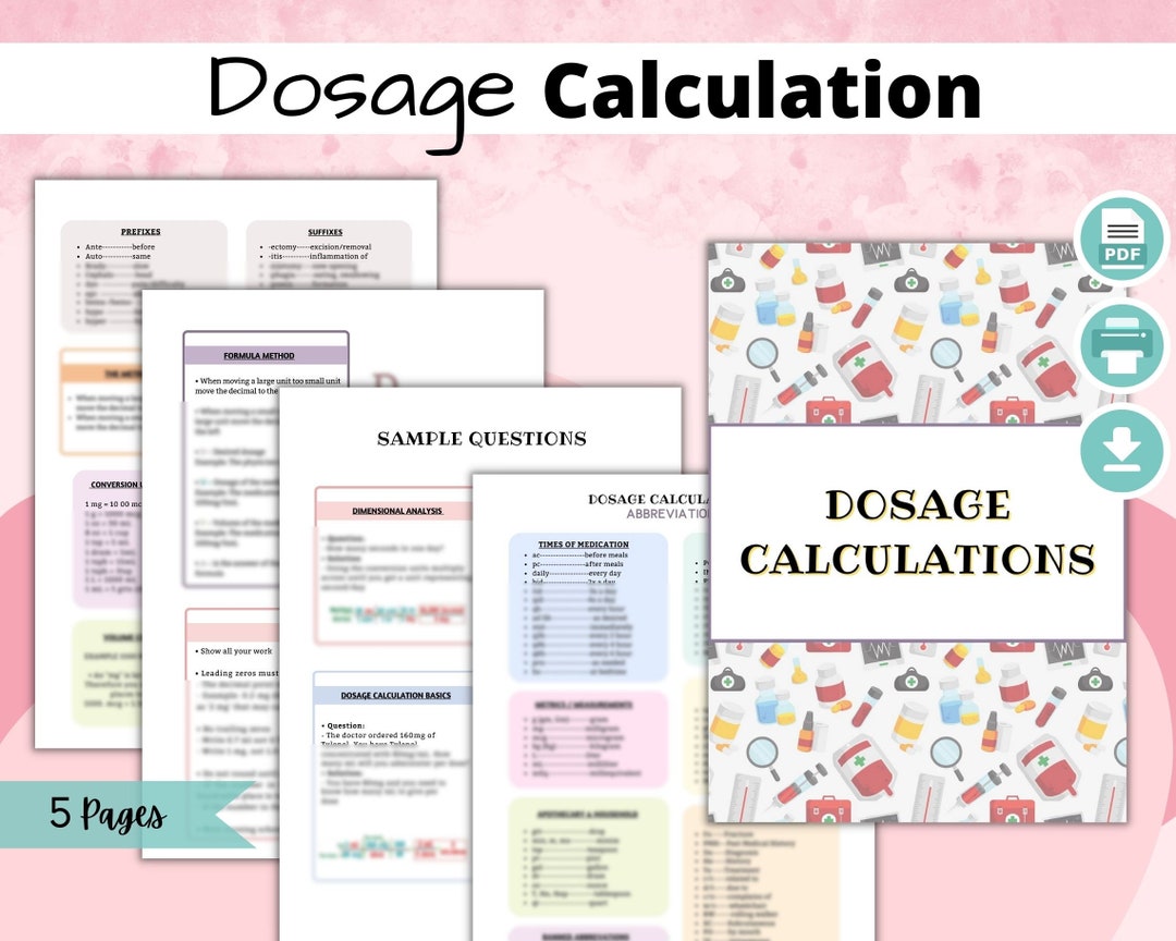 Dosage Calculations Nursing Bundle, Beautiful Nursing Notes, Nursing ...