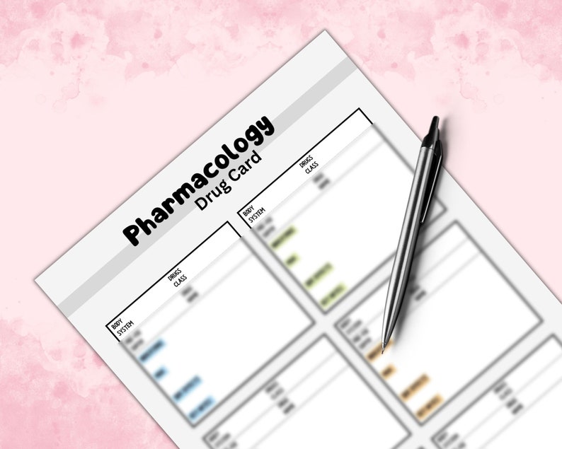 Pharmacology Notes Drug Card Disease Template Pharmacology - Etsy