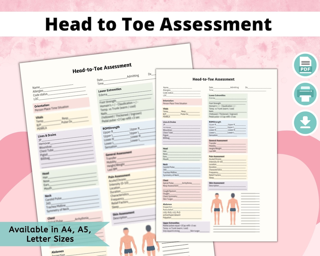 Head to Toe Physical Assessment, Nursing Assessment, Nurse Practitioner ...