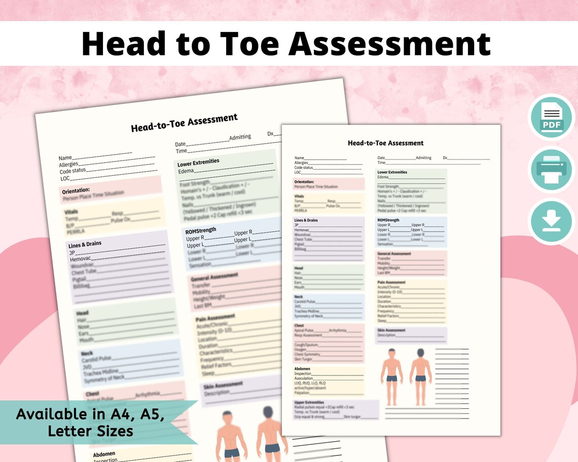 Head to Toe Physical Assessment, Nursing Assessment, Nurse Practitioner ...