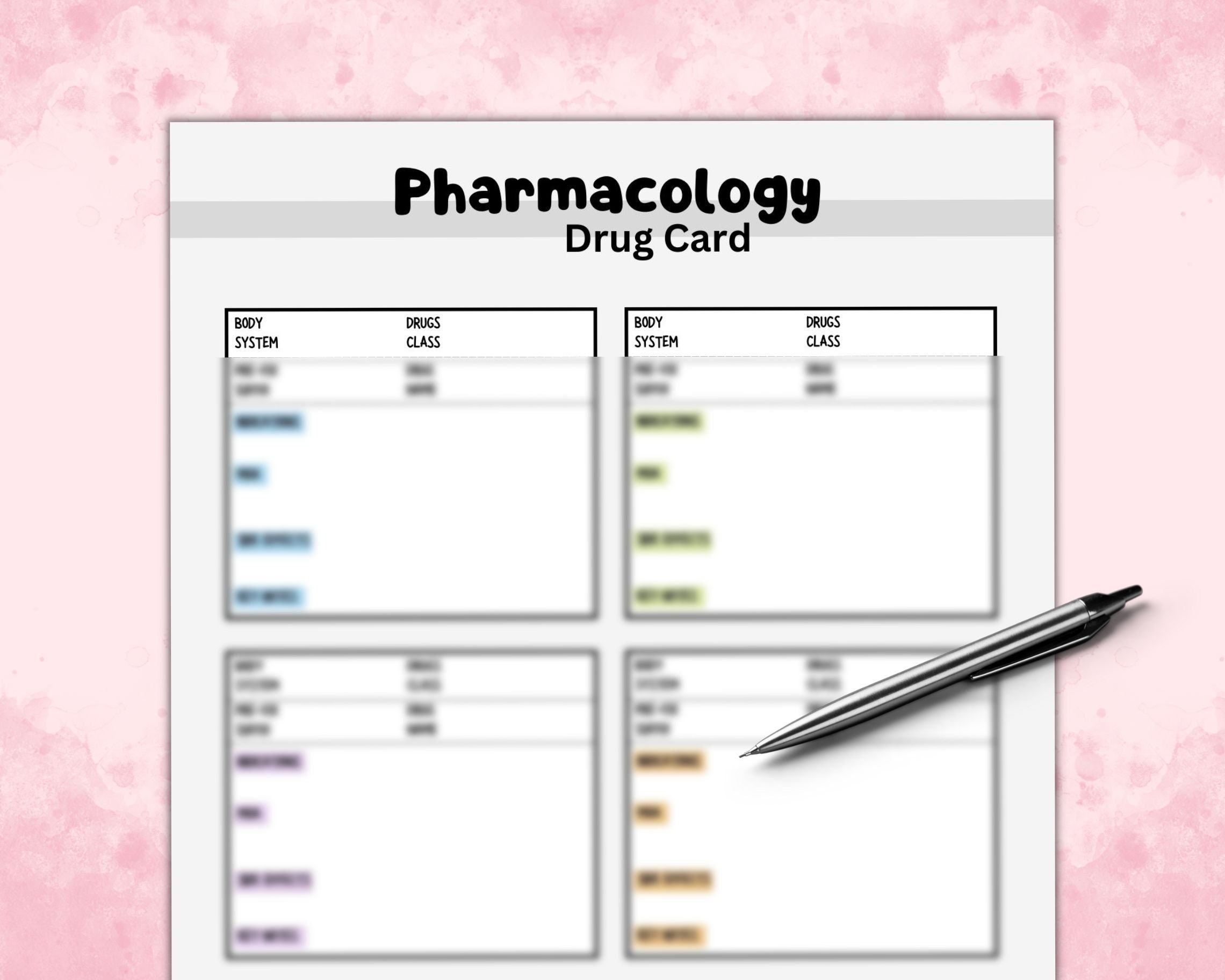 Nursing Pharmacology Drug Card Template, Nurse in the Making, Organized ...