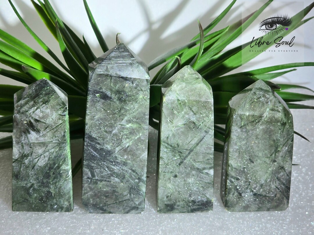 Natural Green Rutile Quartz Crystal Points~ Towers - Etsy
