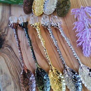 Witches Spoon With Natural Crystal ~herbal Spoon~ Vintage Spoon ~ Altar ...