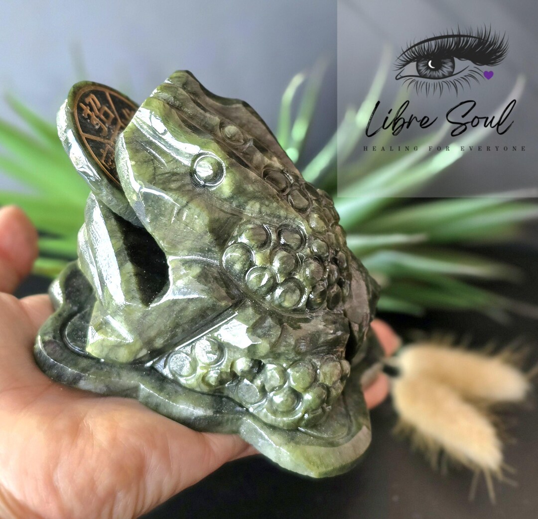 Natural Jade Money Toad Good Luck Toad Prosperity and Wealth Lucky Toad ...