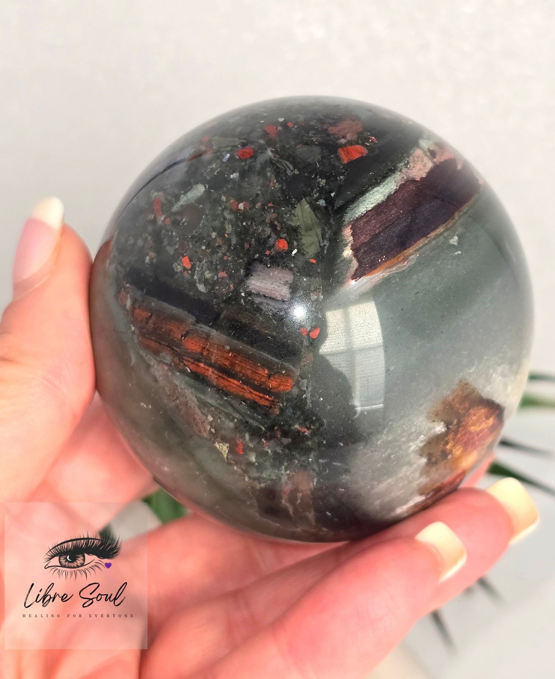 Natural African Bloodstone Jasper Crystal Spheres 65mm Unique Pattern ...