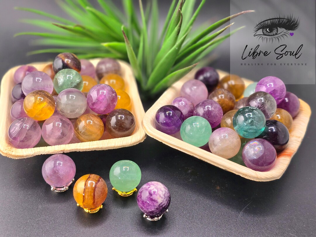 Candy Fluorite Crystal Spheres (set of 4) - 20mm - Etsy