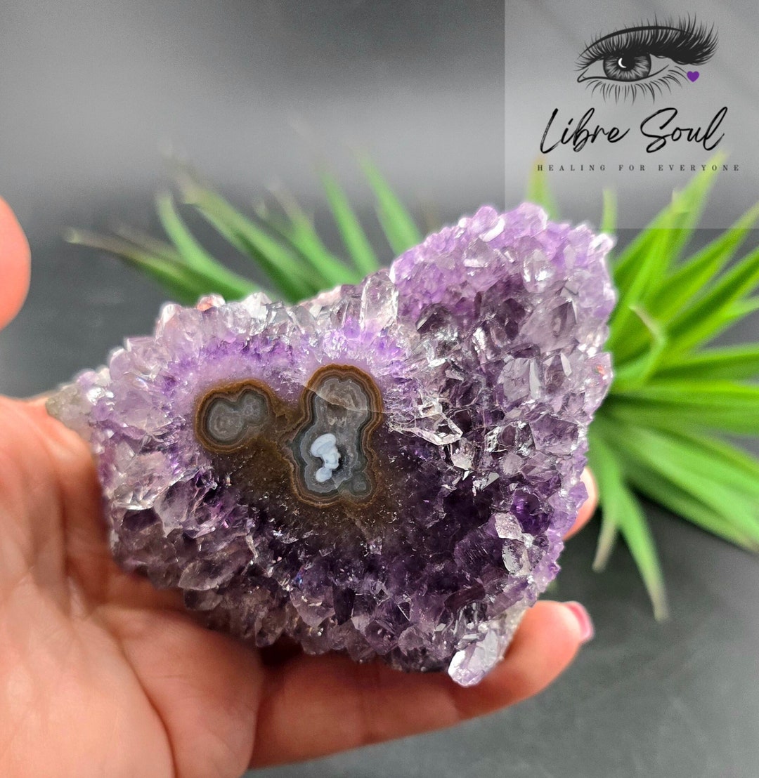 Rare Amethyst Stalactite Eye Stalagmite Crystal Gemstone Polished Geode ...