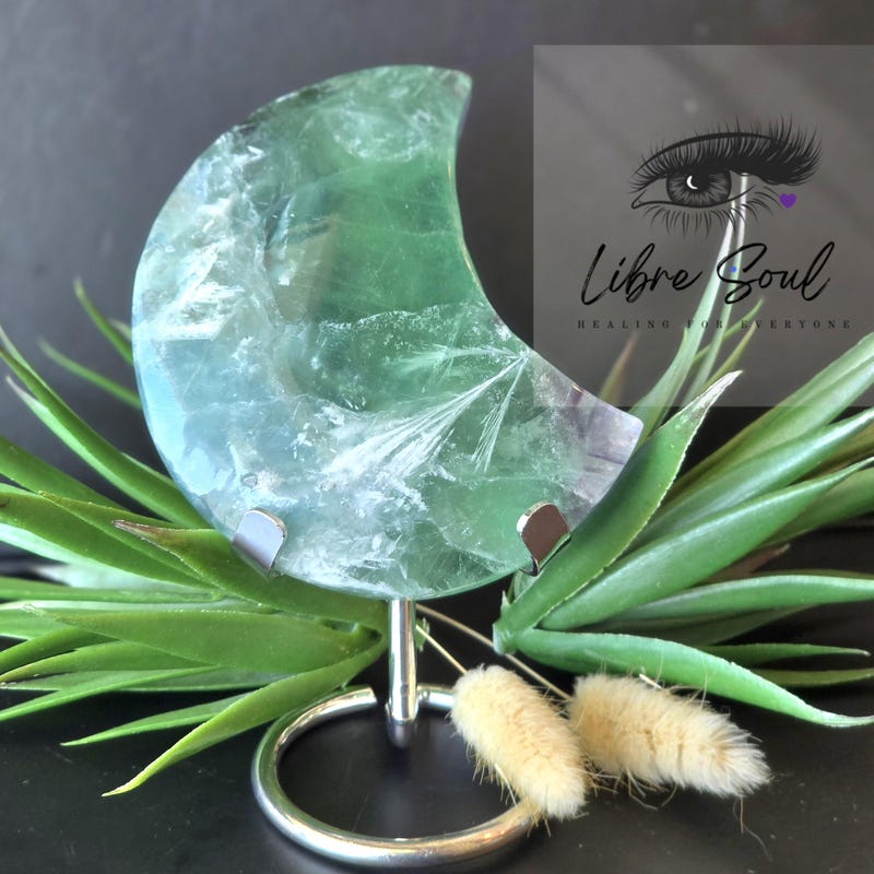 Green Crystal Moon Stand - Etsy