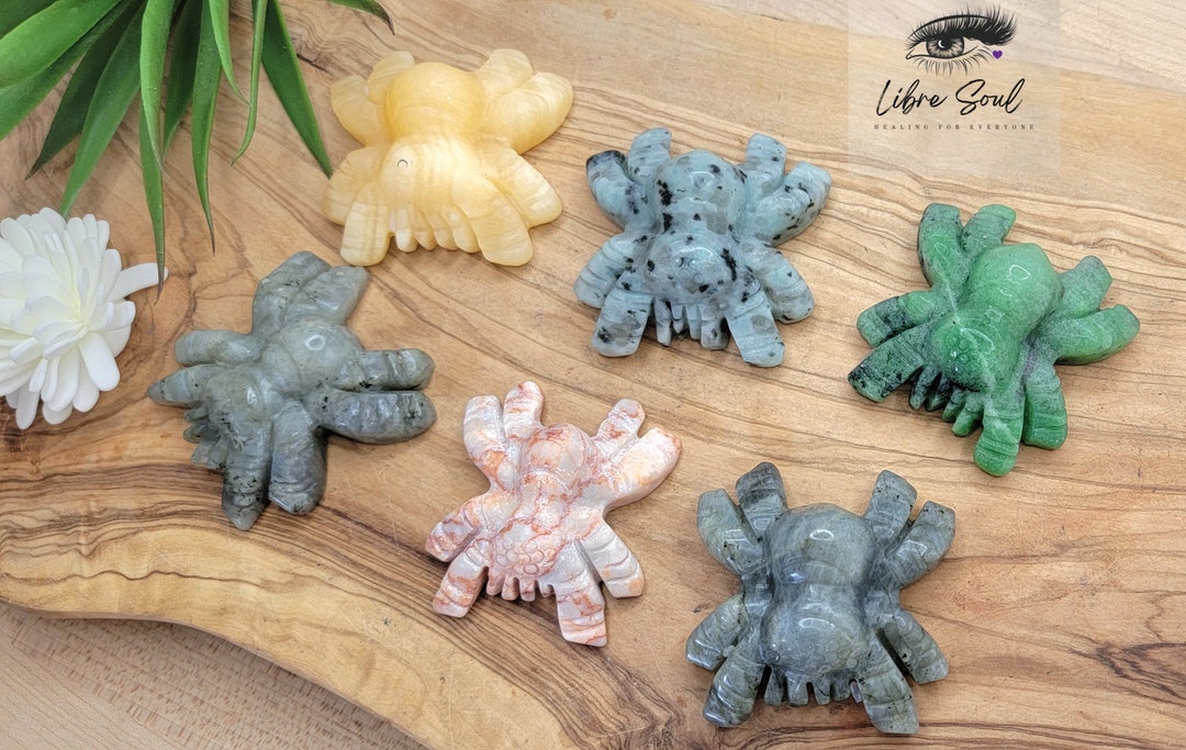 Natural Crystal Carved Spiders~ Super Cute - Etsy