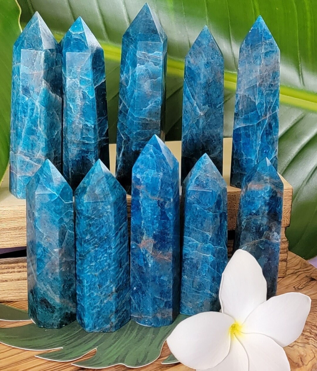 Natural Blue Apatite Point Towers - Etsy