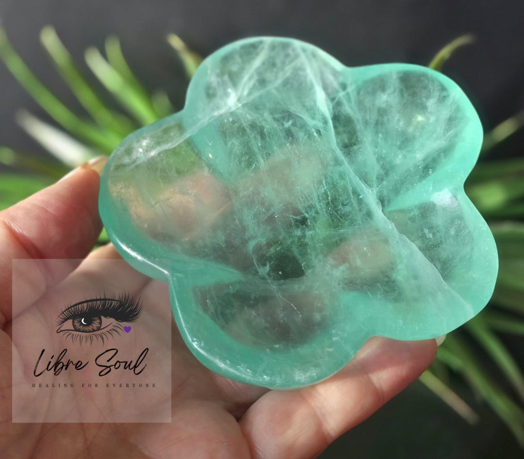 Natural 3.5 Fluorite Quartz Flower Crystal Bowl Green Fluorite Quartz ...
