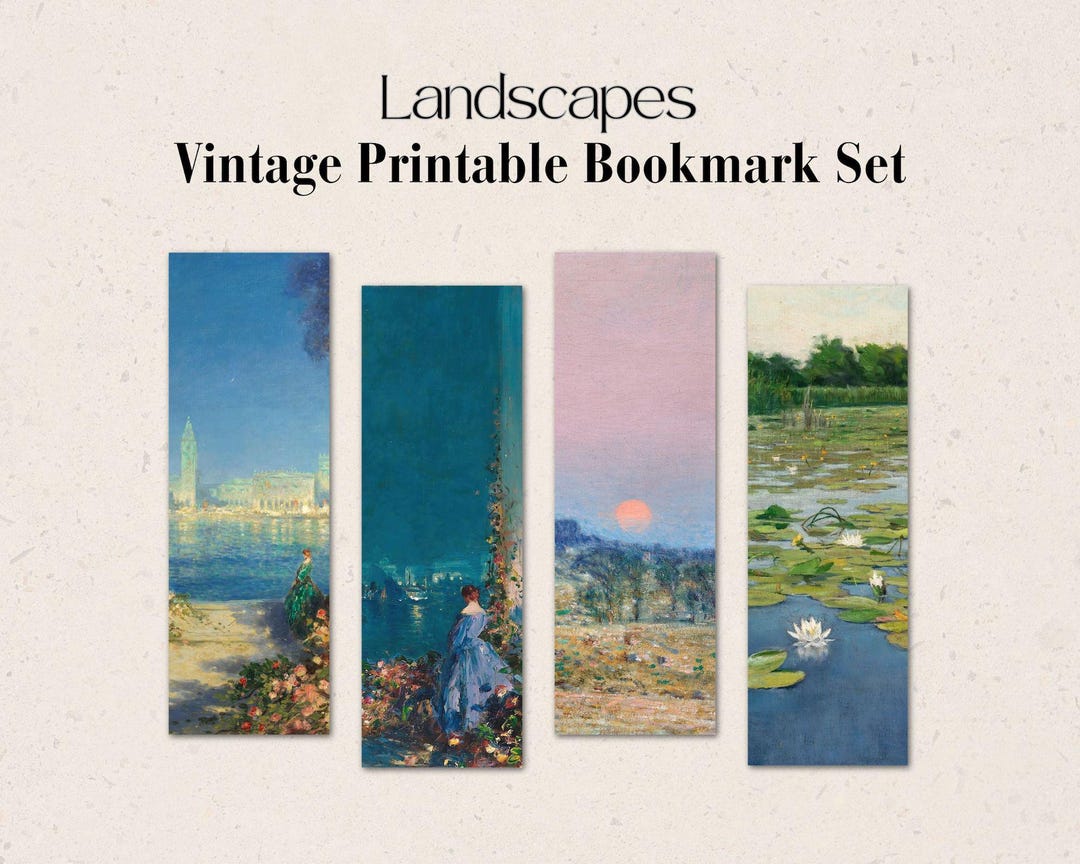Printable Bookmarks | Set of 4 | Vintage Landscapes | Vintage Art ...