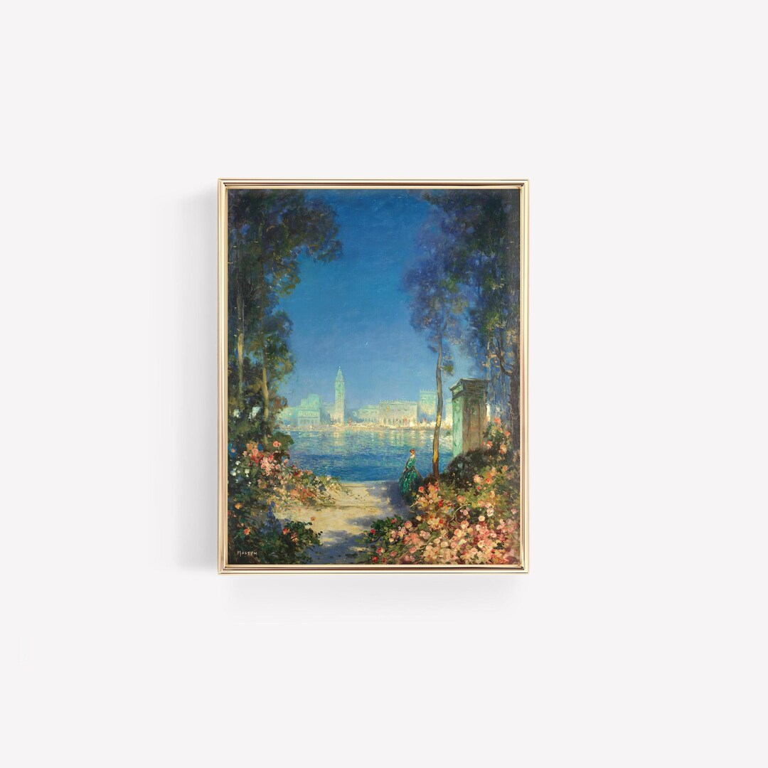 Vintage City View Print Printable Wall Art Vintage Landscape Painting ...