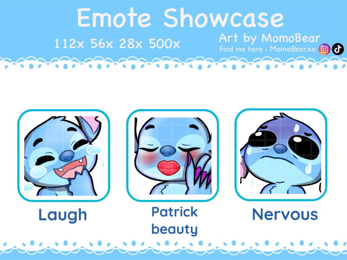 Stitch Emote Bundle - Etsy