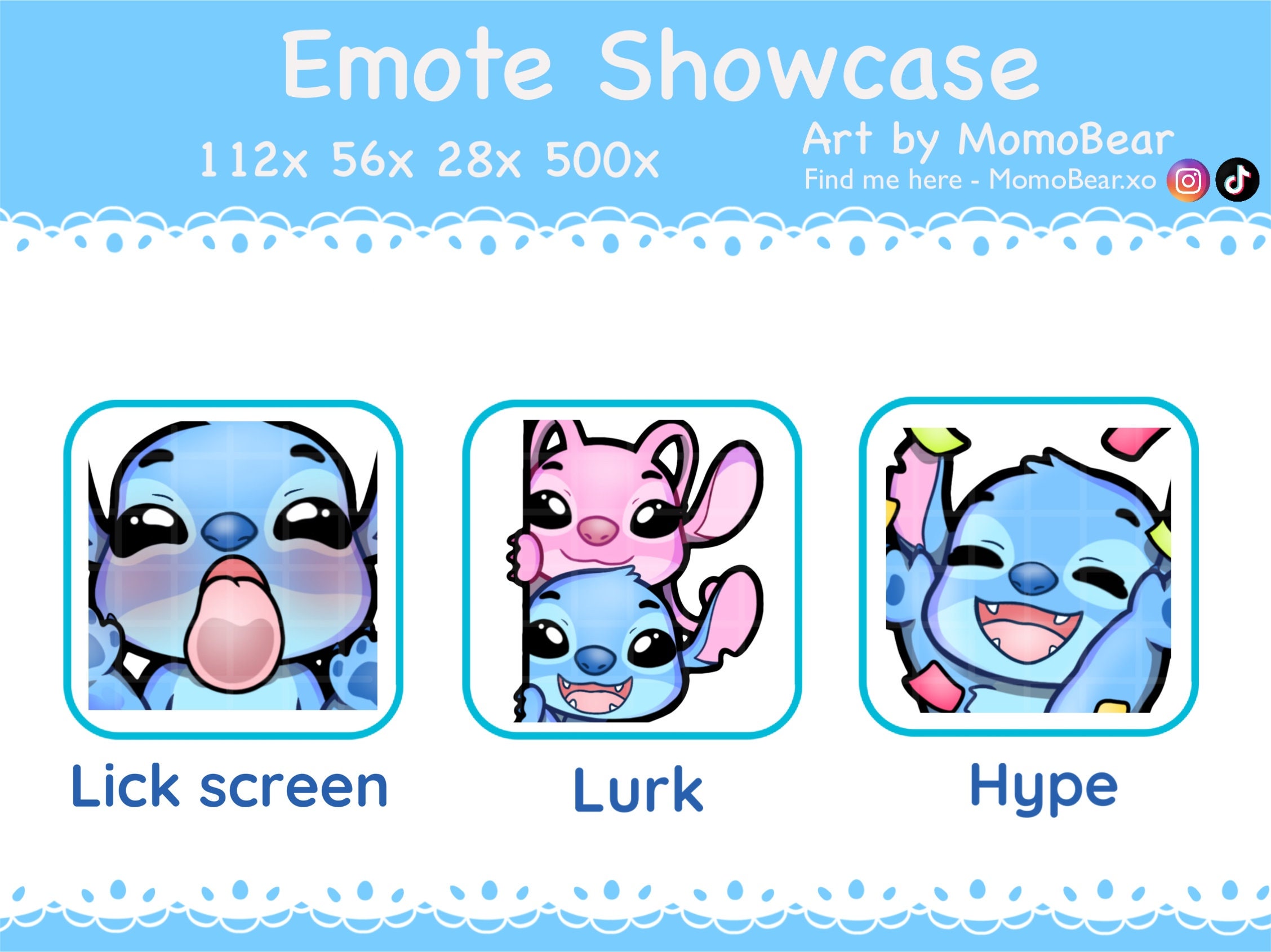 Stitch Emote Bundle - Etsy
