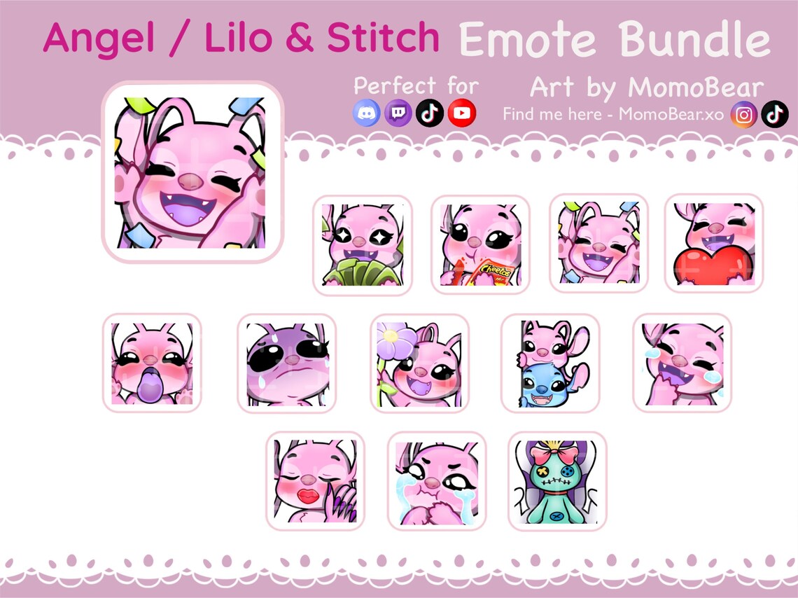 Angel Emote Bundle Lilo and Stitch - Etsy