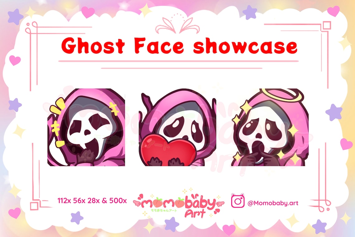 Pink Ghost Face Emotes - Etsy