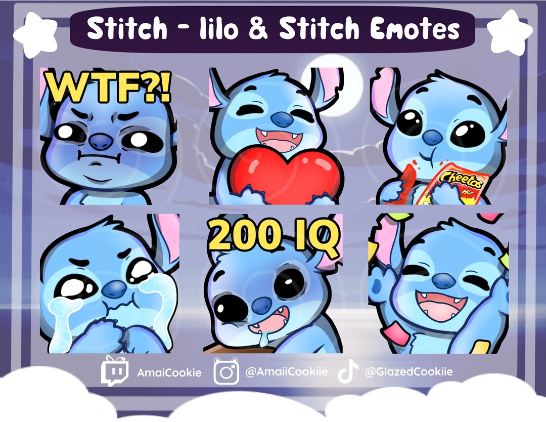 Stitch Emote Bundle - Etsy