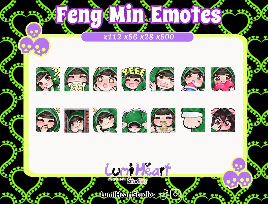 Feng Min DBD Green Bunny Emote Bundle - Etsy