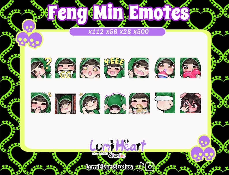Feng Min DBD Green Bunny Emote Bundle - Etsy