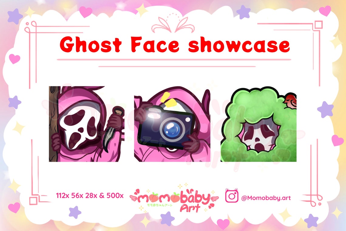 Pink Ghost Face Emotes - Etsy