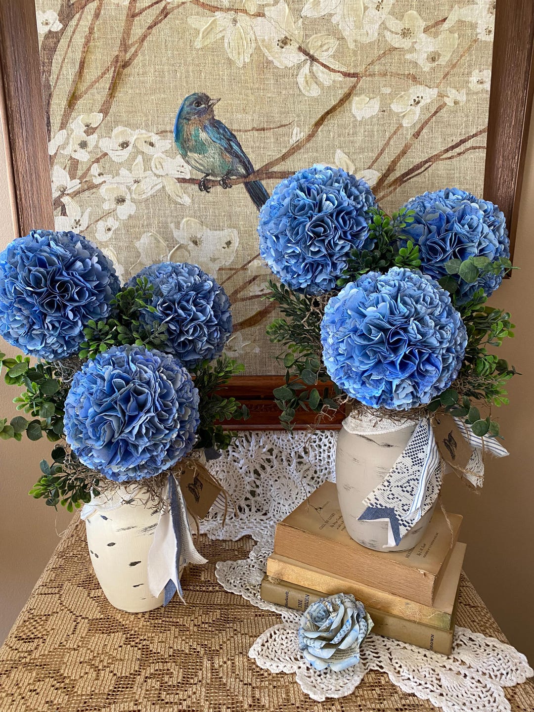 Blue Book Page Hydrangeas - Etsy