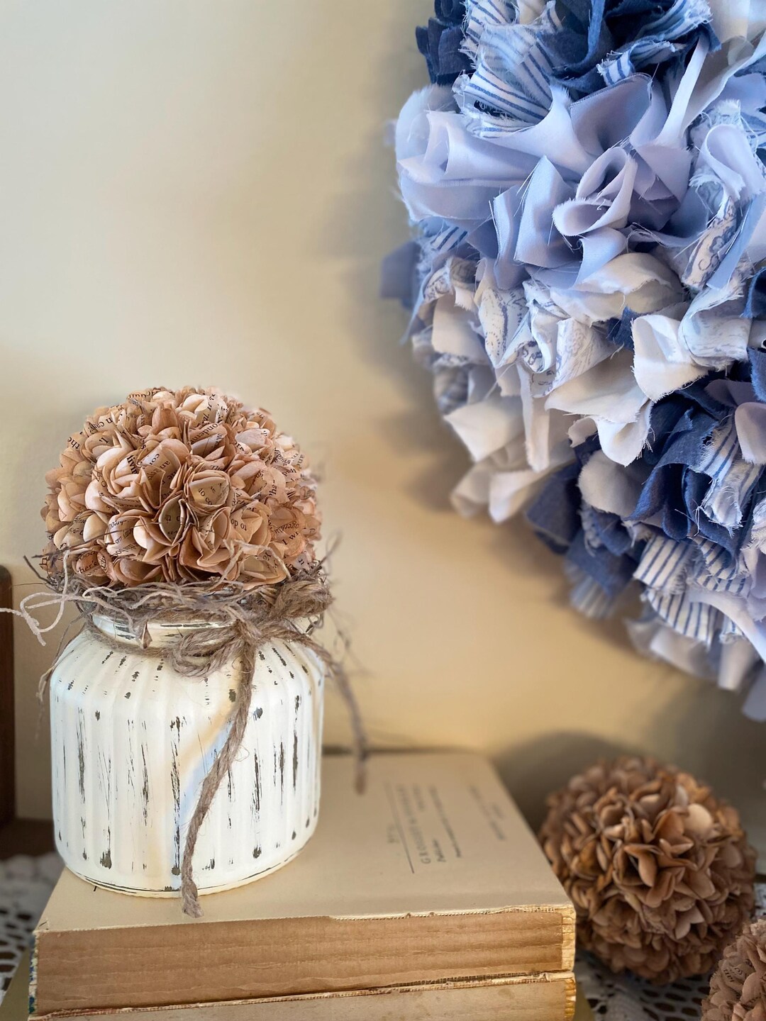 Nutmeg Book Page Hydrangea - Etsy