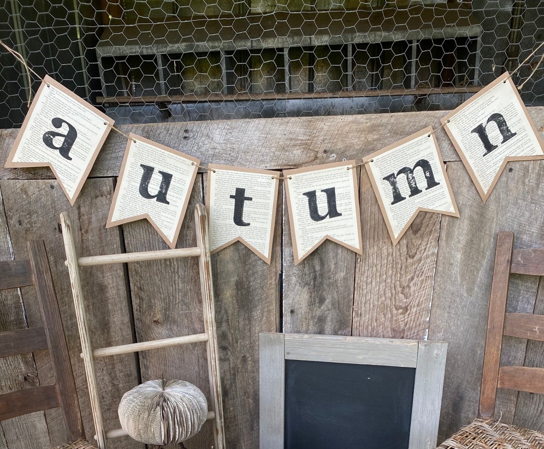 Autumn Book Page Banner - Etsy