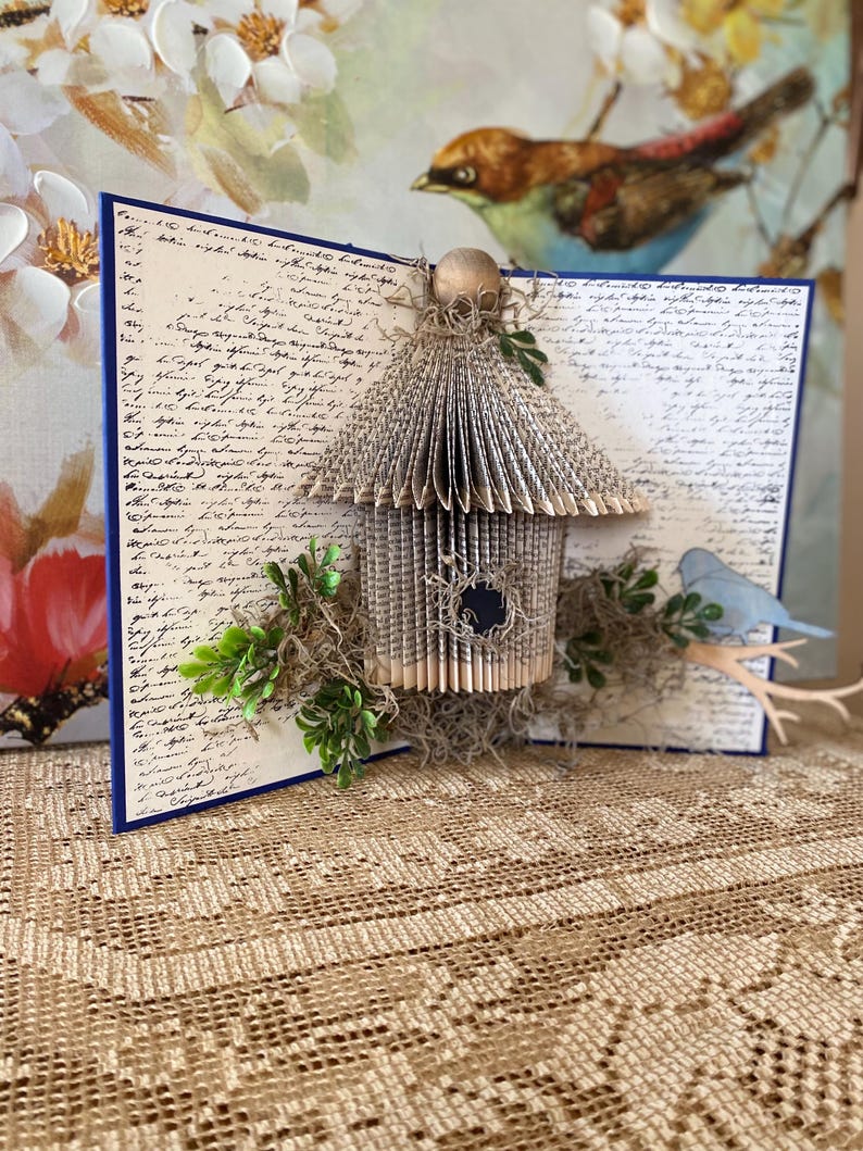 Book Page Bird House - Etsy