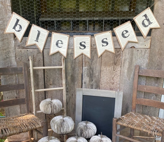 Blessed Book Page Banner - Etsy