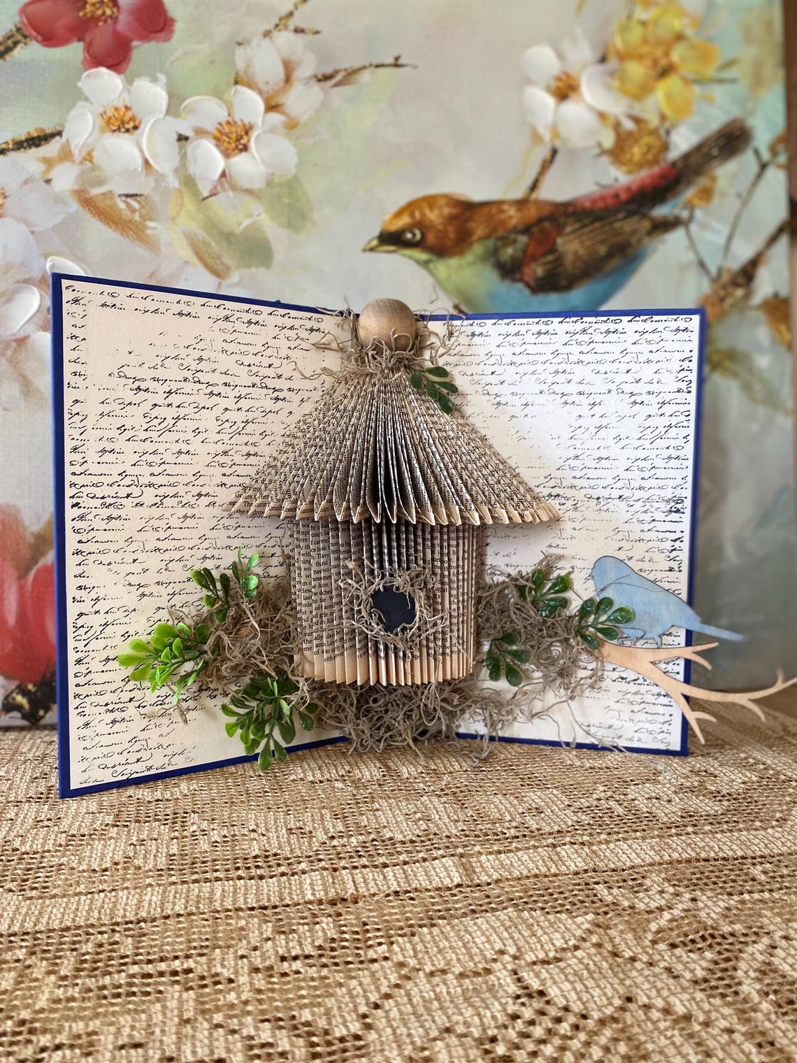 Book Page Bird House - Etsy