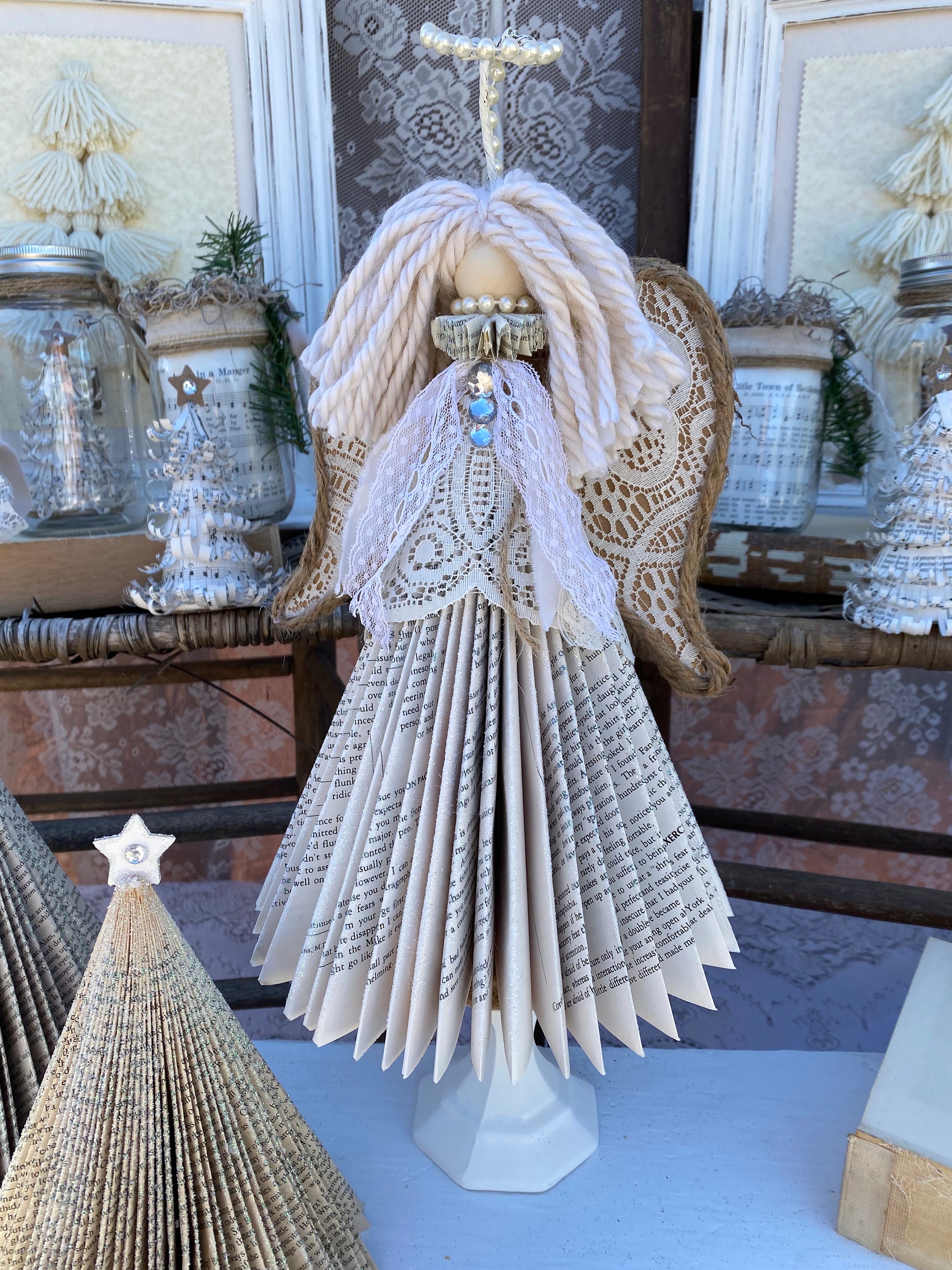 Book Page Angel Crystal - Etsy
