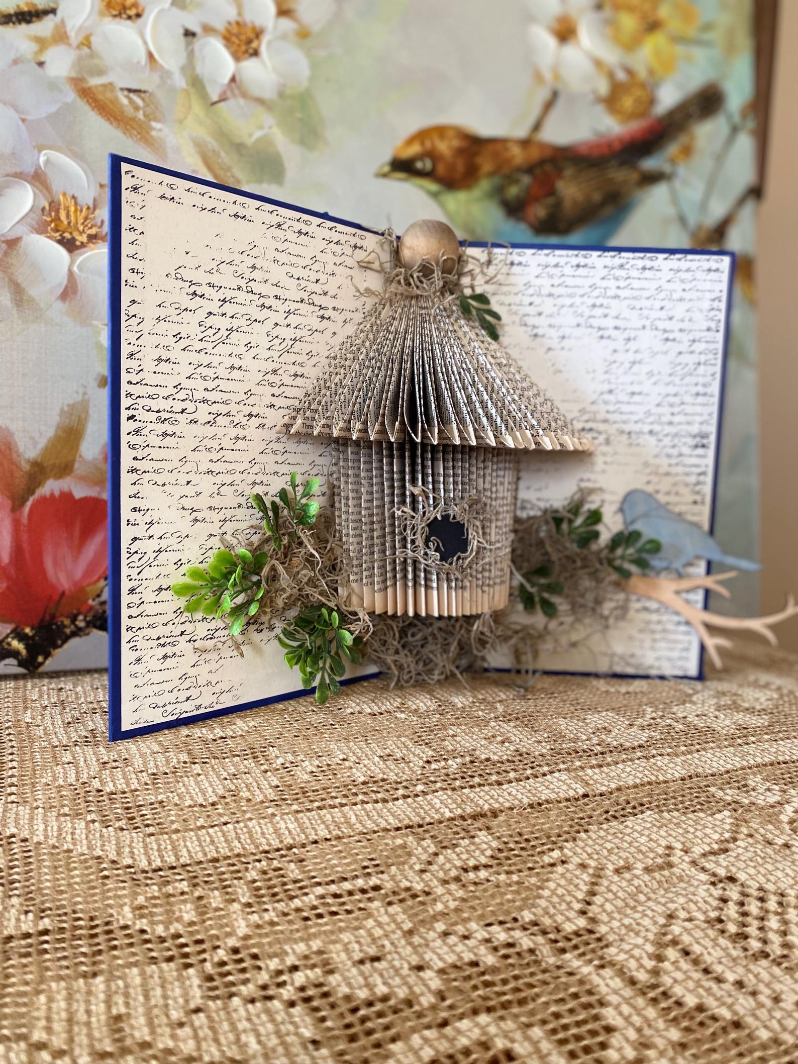 Book Page Bird House - Etsy