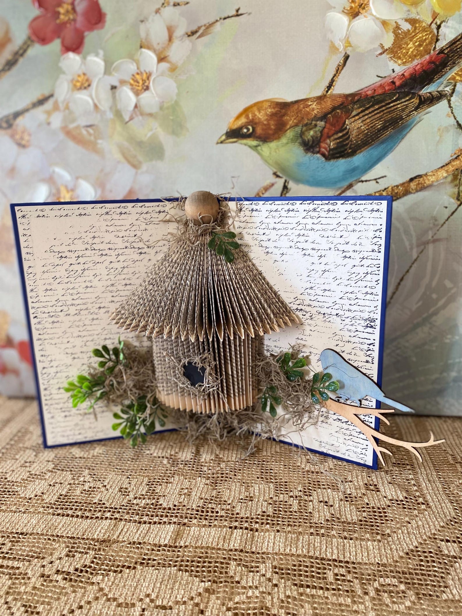 Book Page Bird House - Etsy