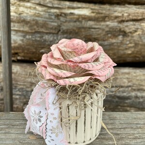 Pink Book Page Rose - Etsy