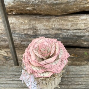 Pink Book Page Rose - Etsy