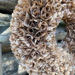 Nutmeg Book Page Hydrangea Wreath - Etsy