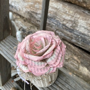 Pink Book Page Rose - Etsy