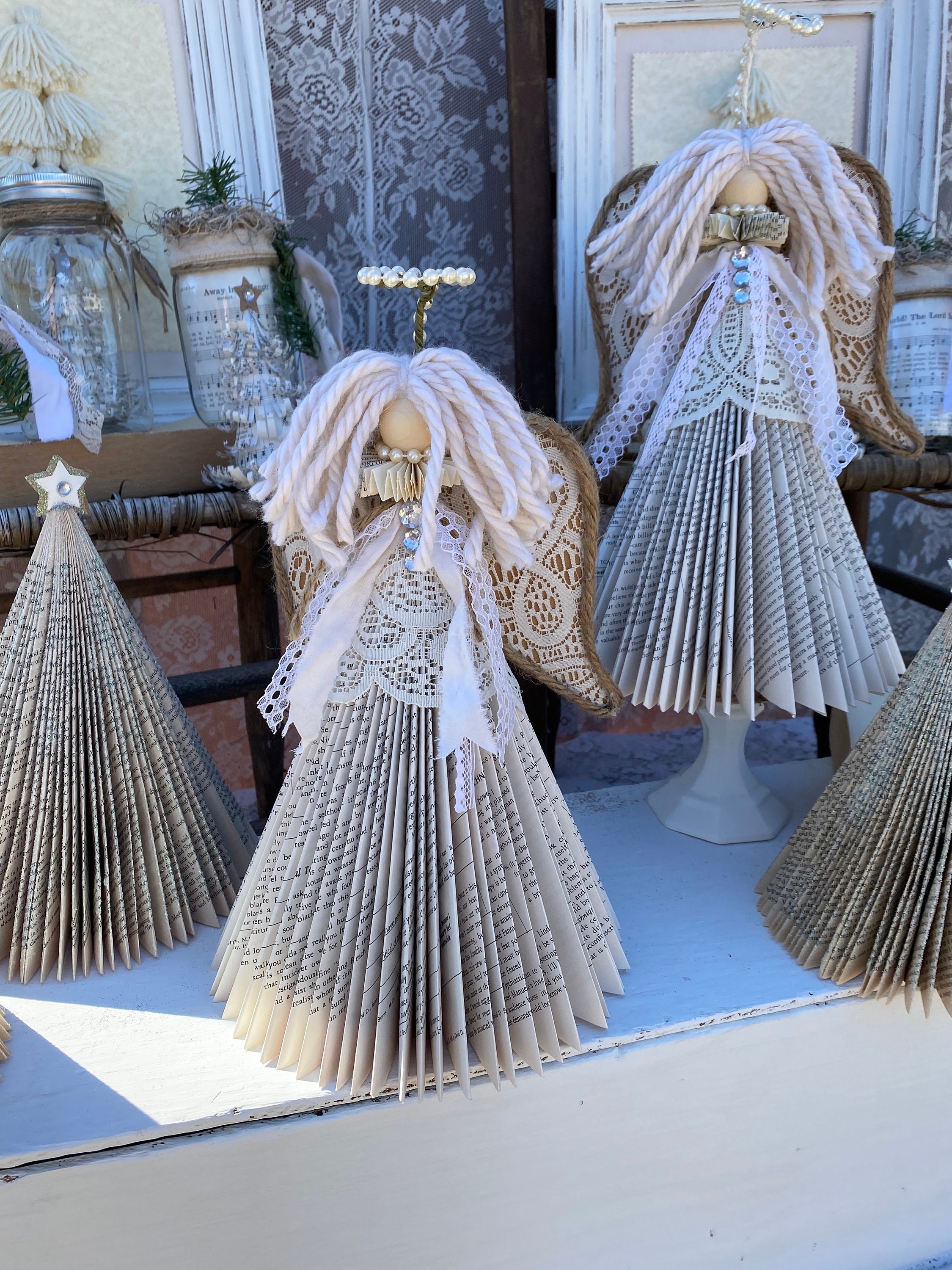 Book Page Angel Crystal - Etsy